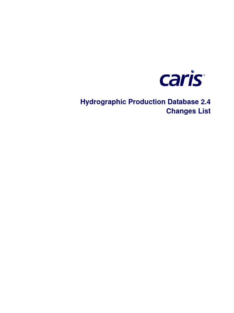 CARIS HPD 2.4 Changes List | PDF | Databases | Computer File
