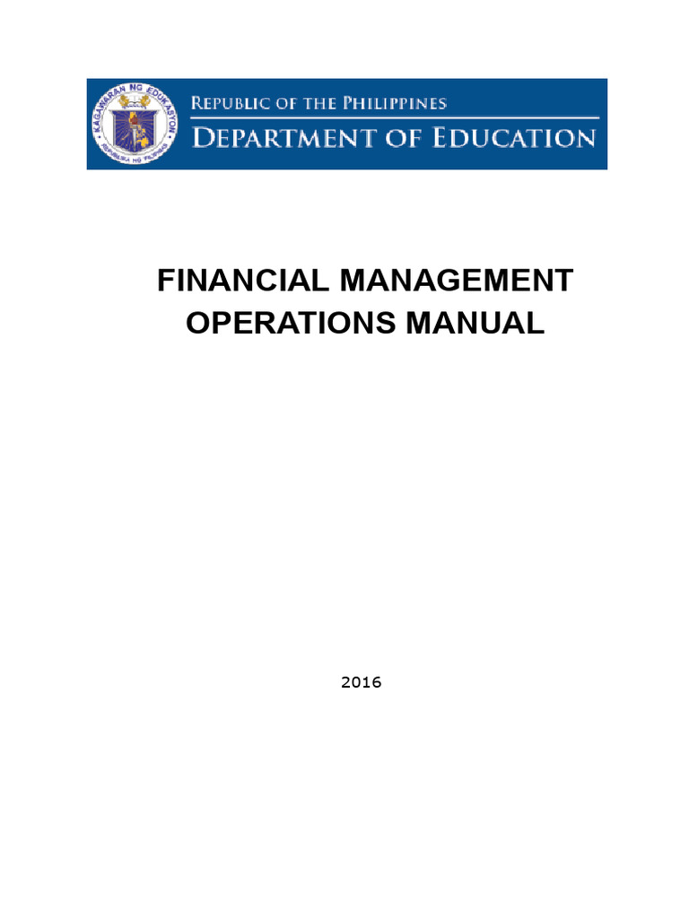 FINANCIAL MANAGEMENT OPERATIONS MANUAL Revised - As of DEC 2 1 | PDF ...