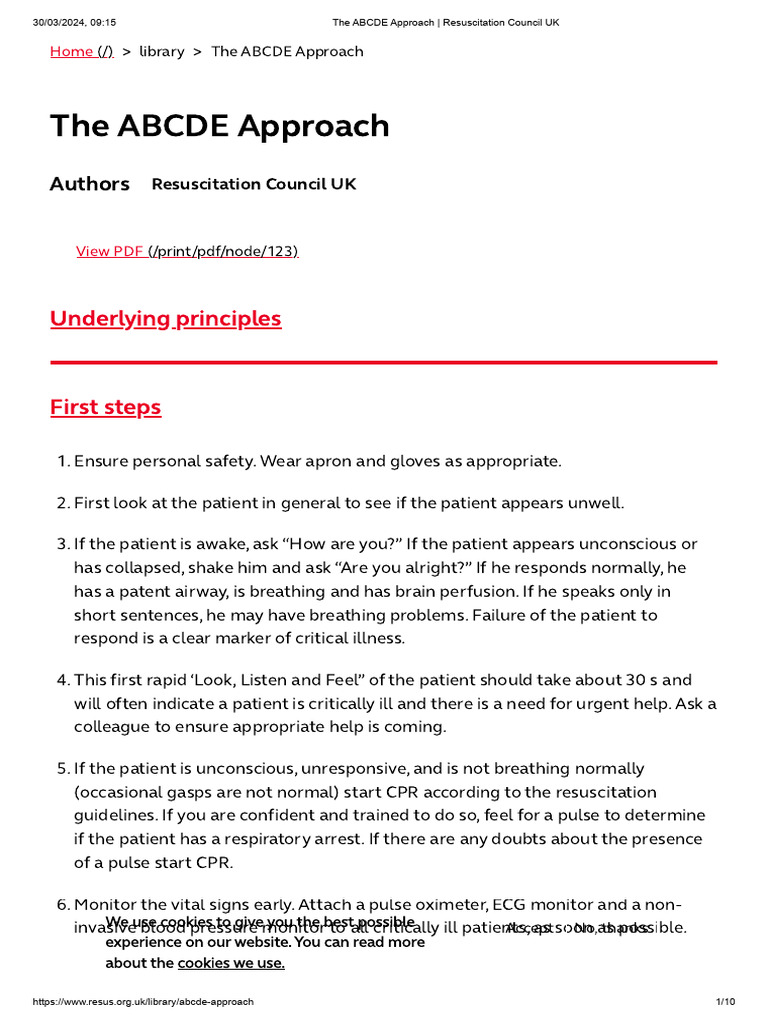 The ABCDE Approach - Resuscitation Council UK | PDF | Respiratory Diseases | Chronic Obstructive ...
