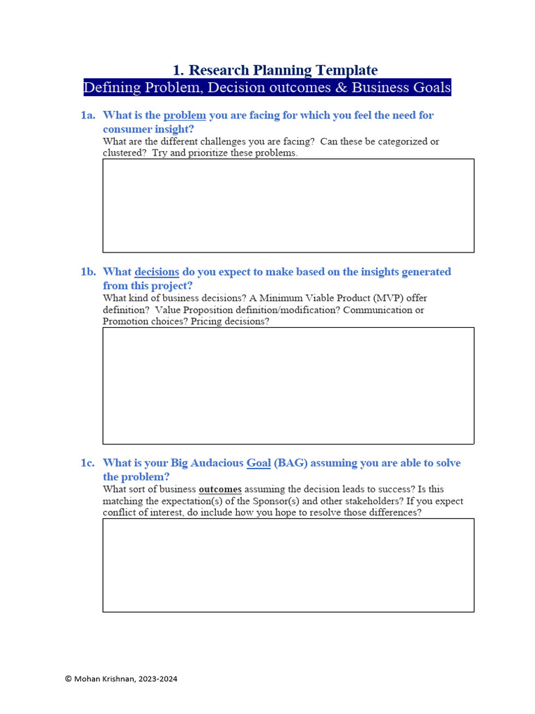 Research Planning Template | PDF | Brand | Behavior