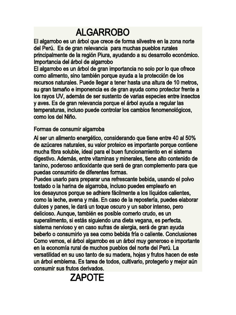 ALGARROBO | PDF