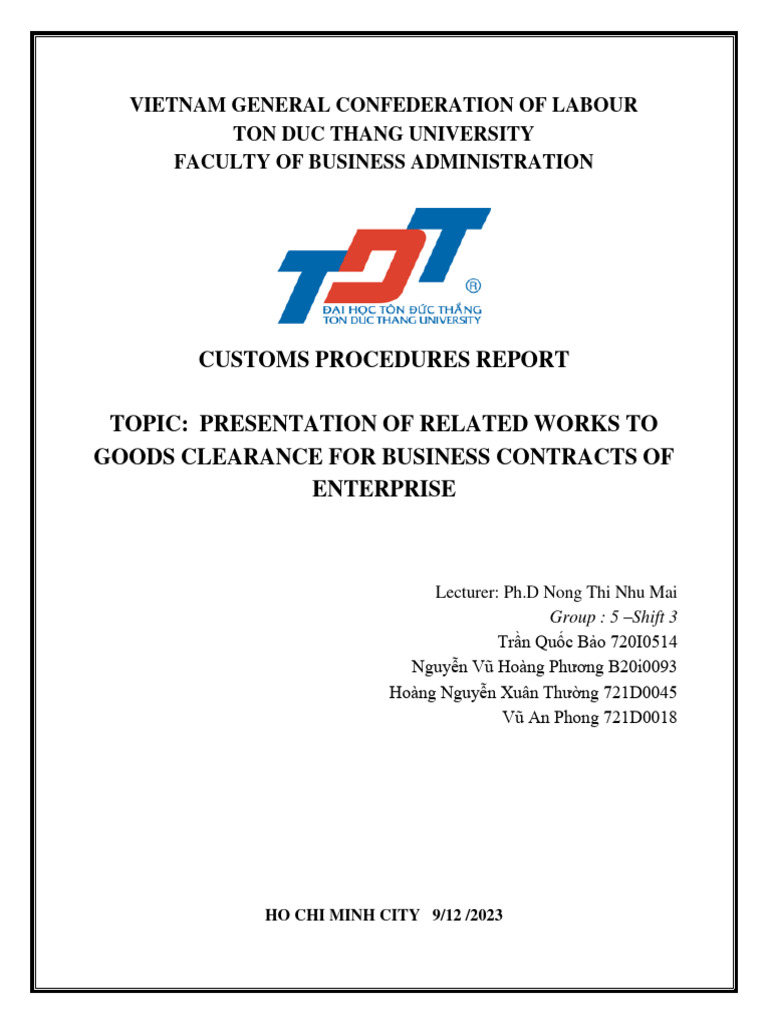 Customs Procedure Report Group 5 | PDF | Value Added Tax | Customs