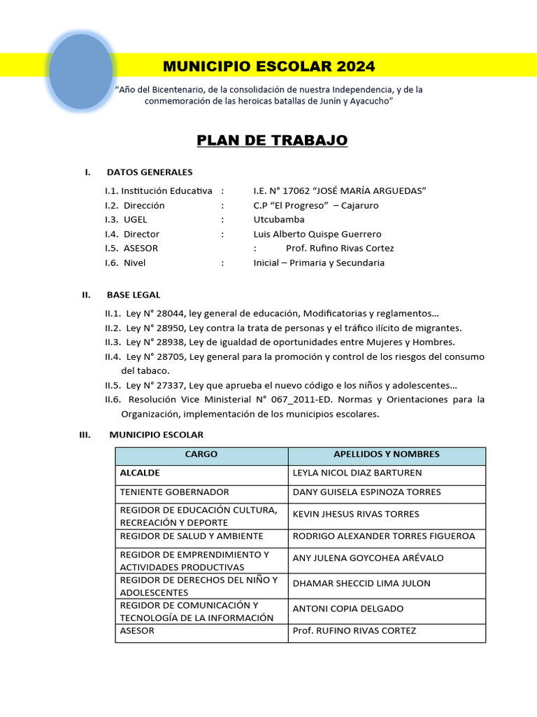 Plan - de - Municipio - Escolar 2024 | Descargar gratis PDF ...