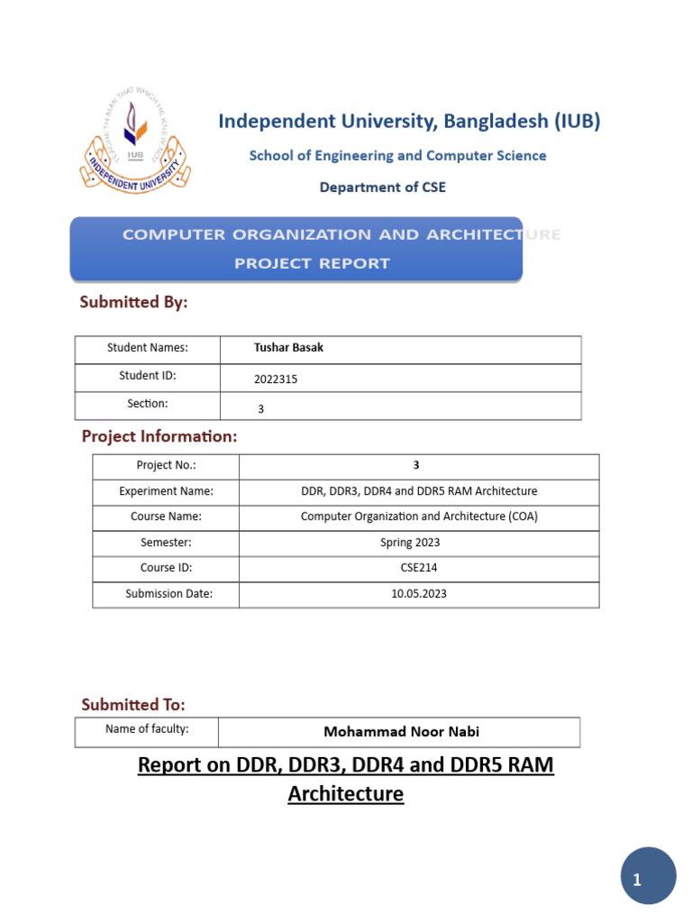 DDR, DDR3, DDR4, DDR5 Ram Architecture | PDF | Dynamic Random Access Memory | Random Access Memory