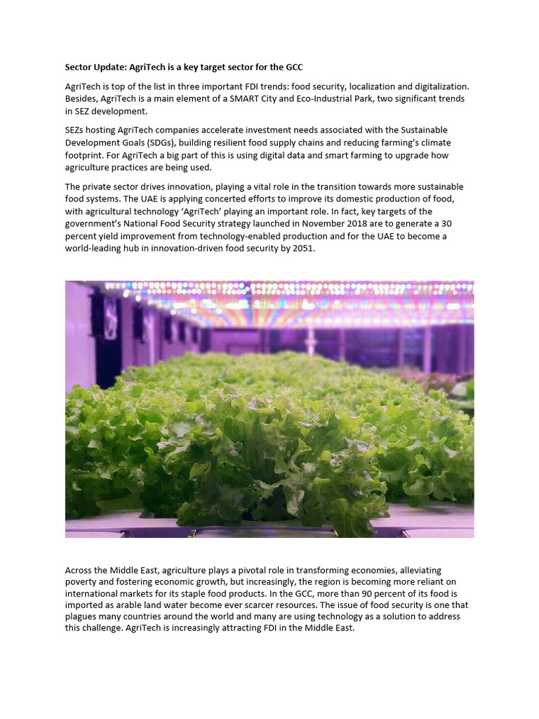 Sustainability - SEZ Trends - AgriTech | PDF | Food Security | Sustainability