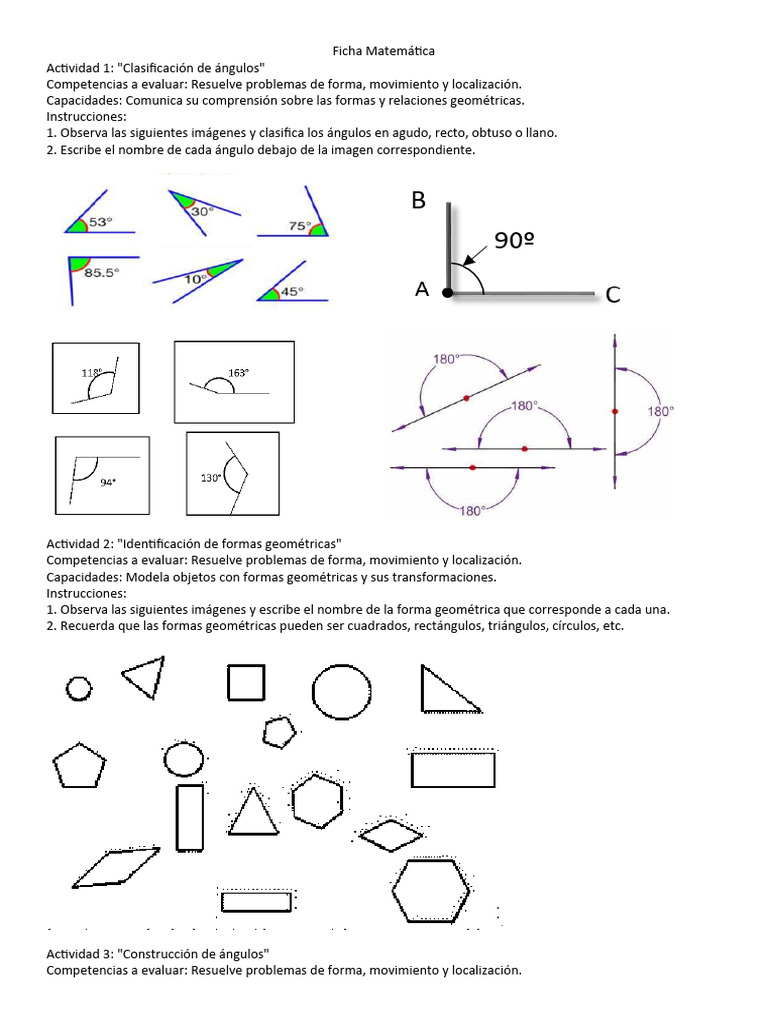 ficha angulos | PDF