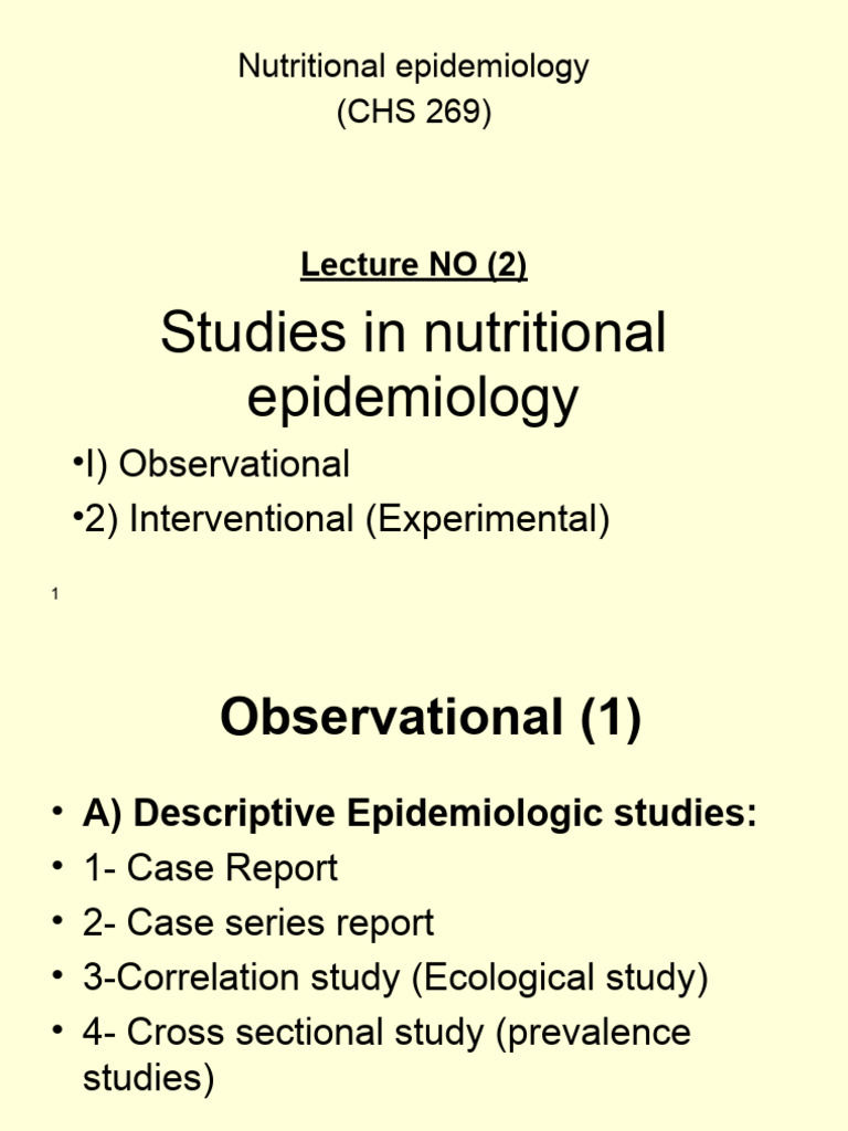 Nutritional Epidemiology | PDF | Cohort Study | Epidemiology