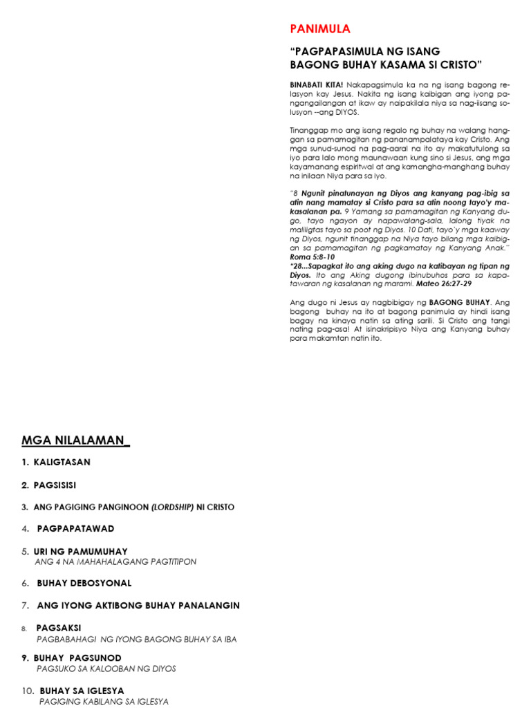 Starting Up A New Life Manual Tagalog 2 | PDF