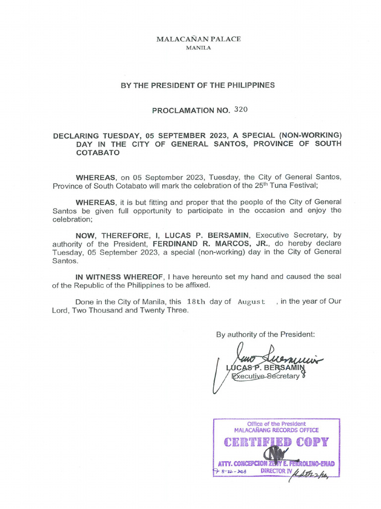 Proclamation 320 | PDF