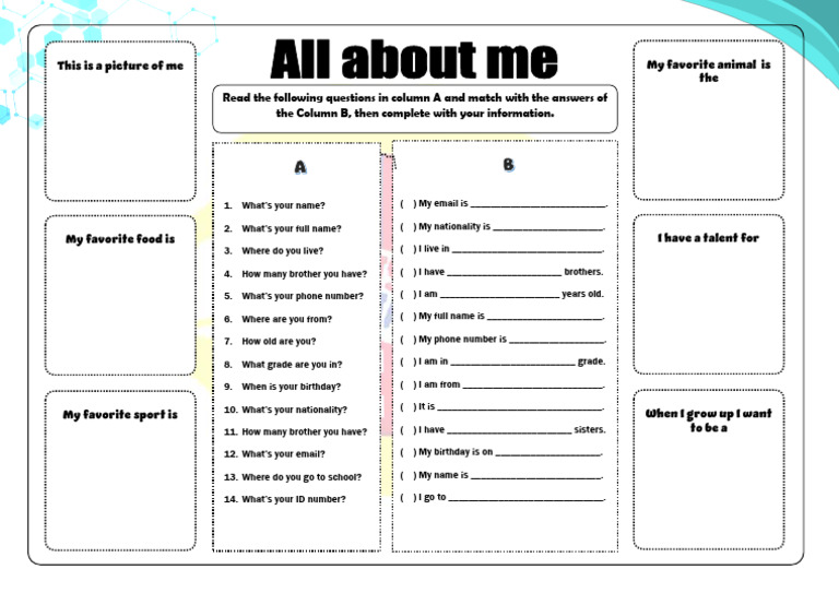All About Me | PDF | Language Arts & Discipline
