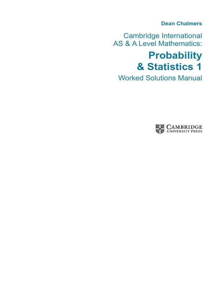 Cambridge Probability and Statistics 1 Solutions | PDF