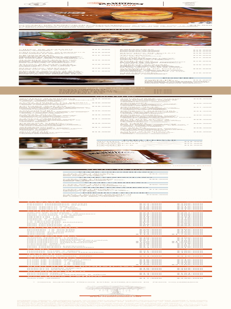 Menú de Comidas y Cócteles Mandinga | PDF | Ron | Cocina occidental
