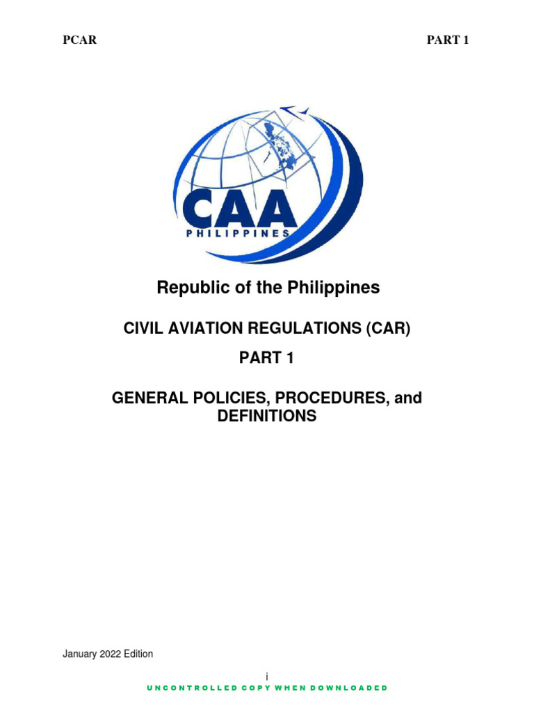 PART 1 General Policies Procedures and Definitions | PDF | Aviation