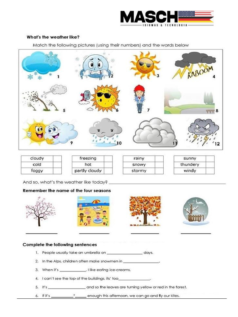 Activity About Weather Seasons Days and Months | PDF