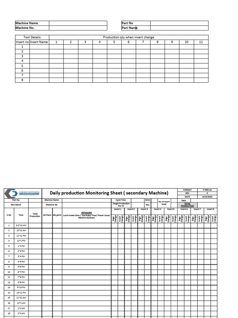 Insert Life Sheet | PDF | Metalworking