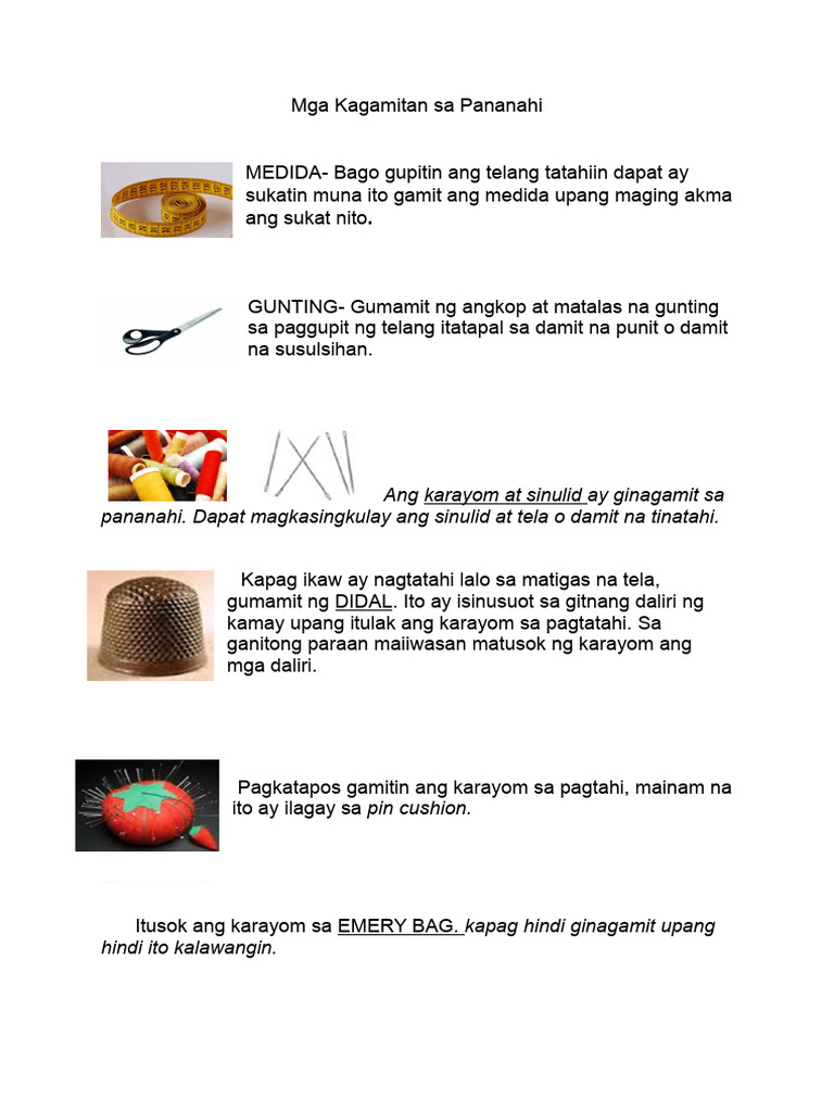 Mga Kagamitan Sa Pananahi | PDF | Medicine | Pandemic