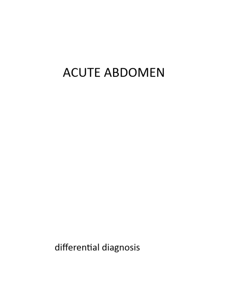 Acute Abdomen | PDF | Pregnancy | Surgery