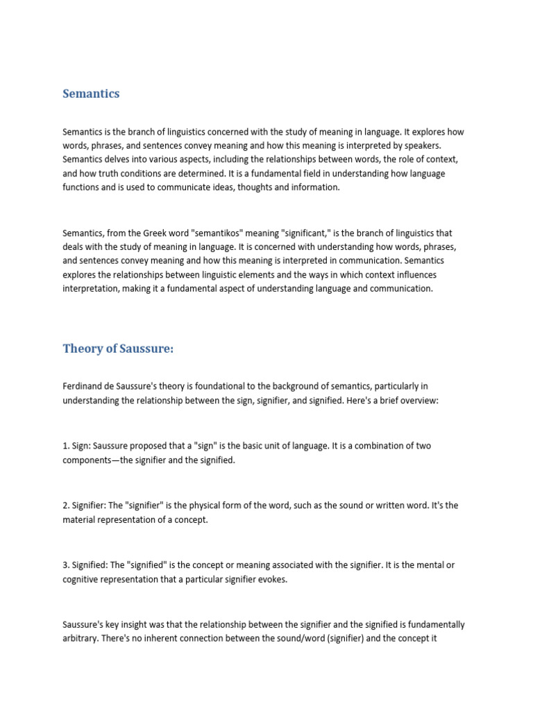 Semantics | PDF | Semantics | Linguistics