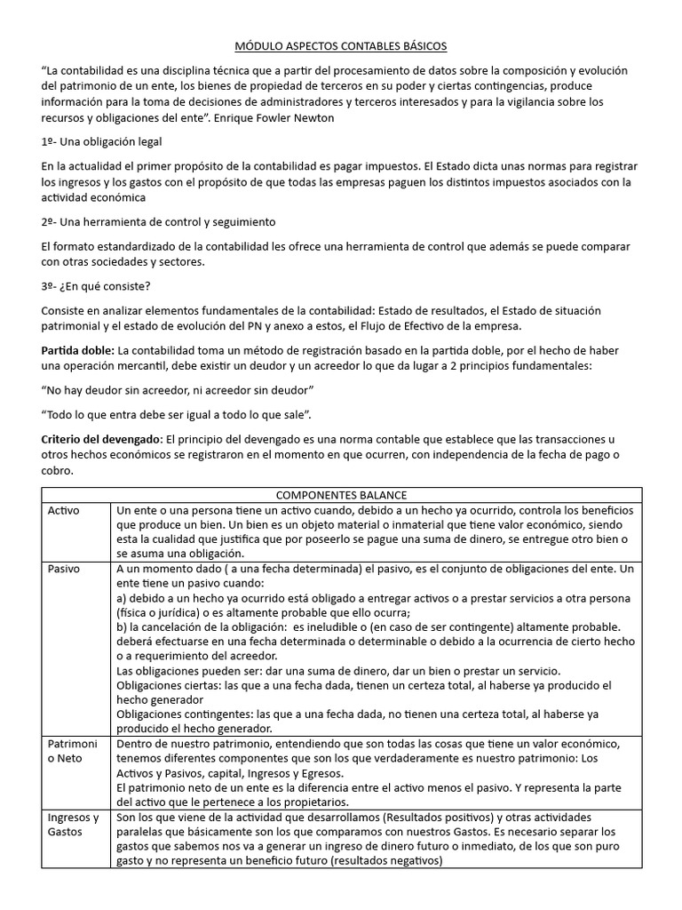 Módulo Aspectos Contables Básicos | PDF | Contabilidad | Negocios ...