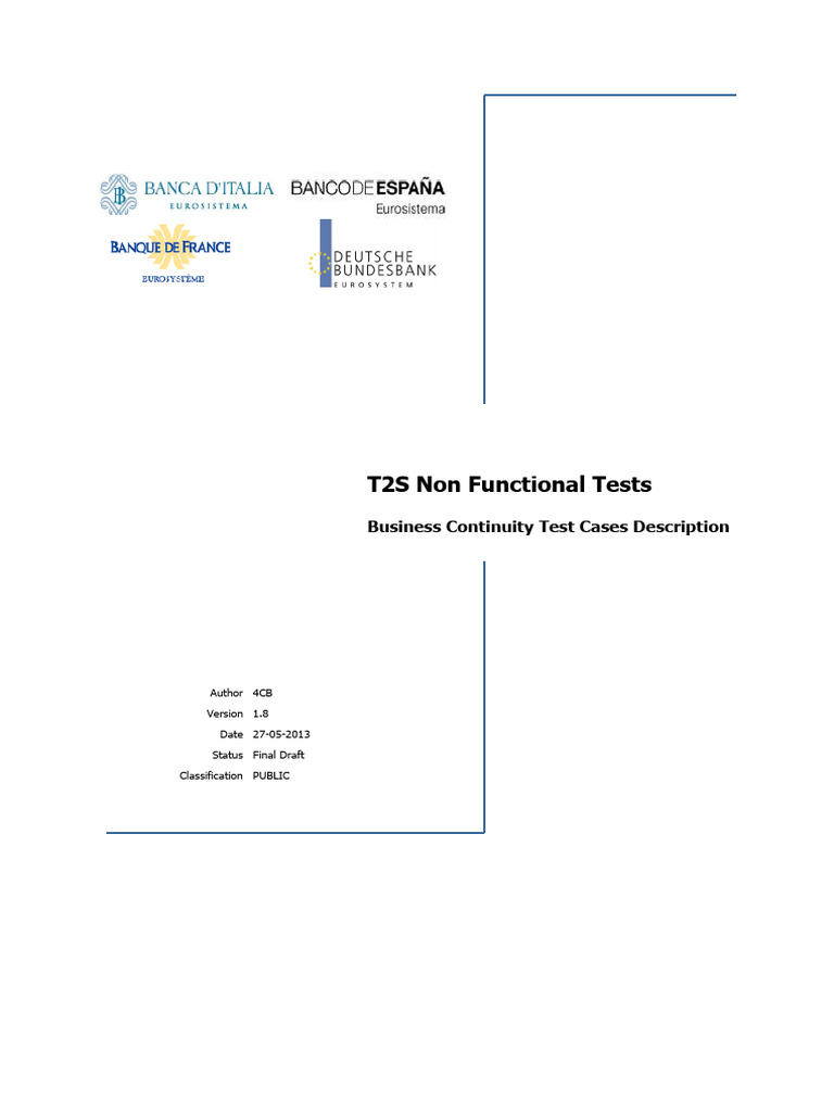 T2s Non Functional Test Cases V18 Pdf Disaster Recovery 7879