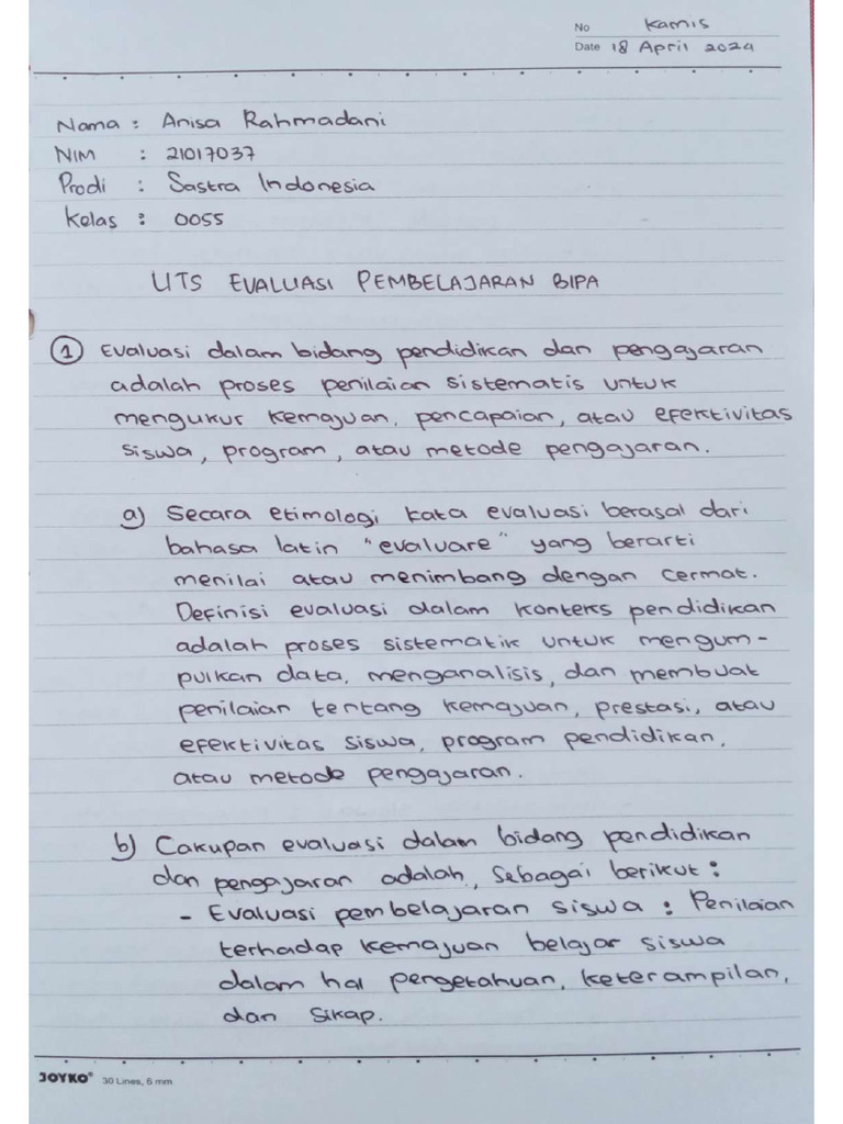 21017037 Anisa Rahmadani Uts Ep Bipa Pdf