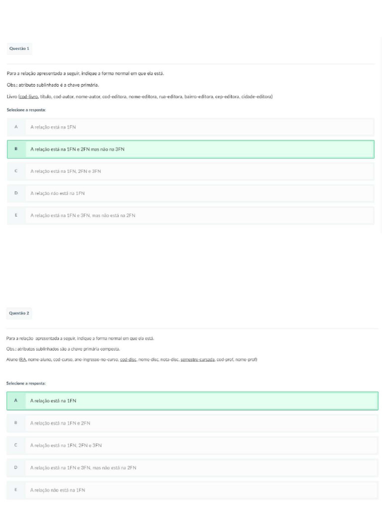 Banco de Dados - Exercicio 2 | PDF