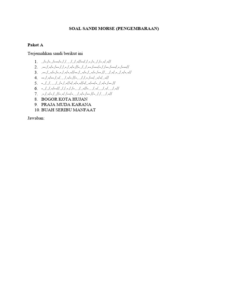Soal Sandi Morse | PDF