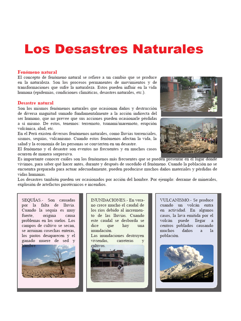 Los-Desastres-Naturales-comprension Lectora | PDF | Temblores | Tsunami