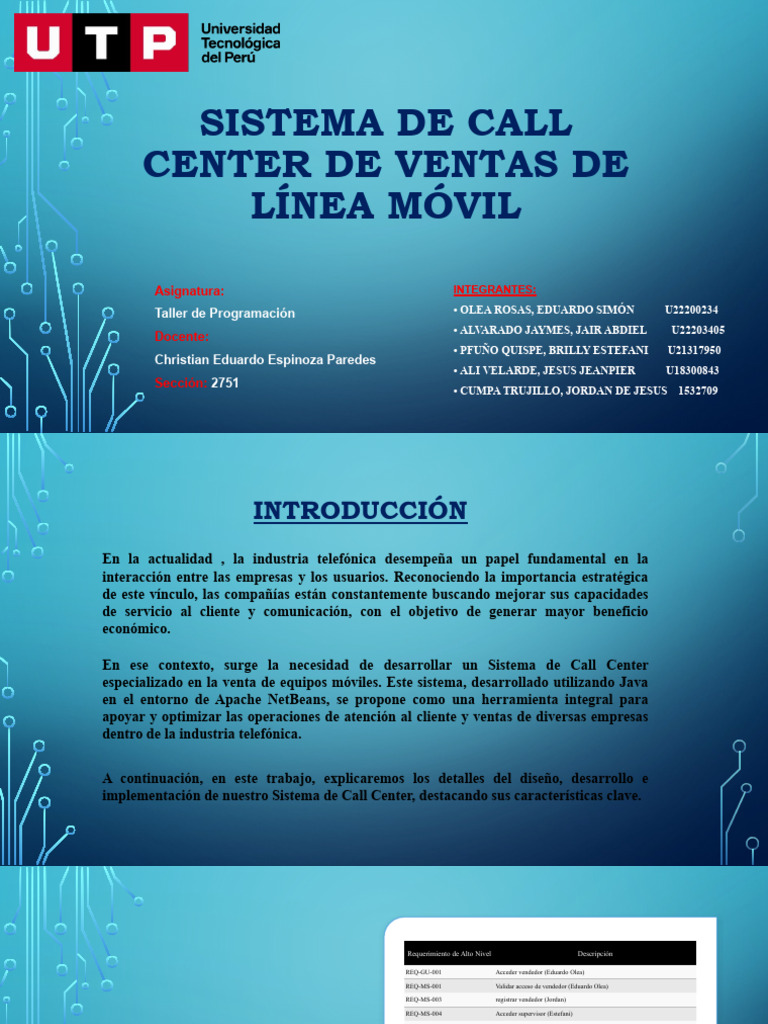 Sistema de Call Center PPT (1) Editado | PDF | Centro de llamadas ...