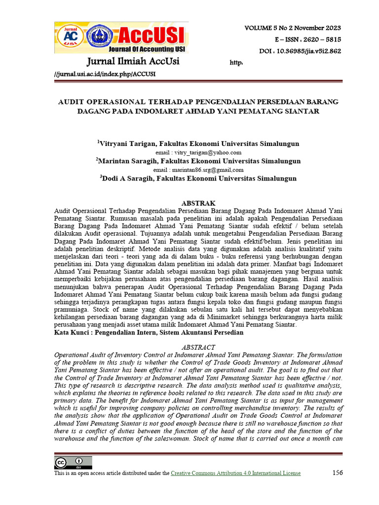 Audit Persediaan Indomaret Siantar | PDF | Pengelolaan Keuangan & Uang | Teknologi & Rekayasa
