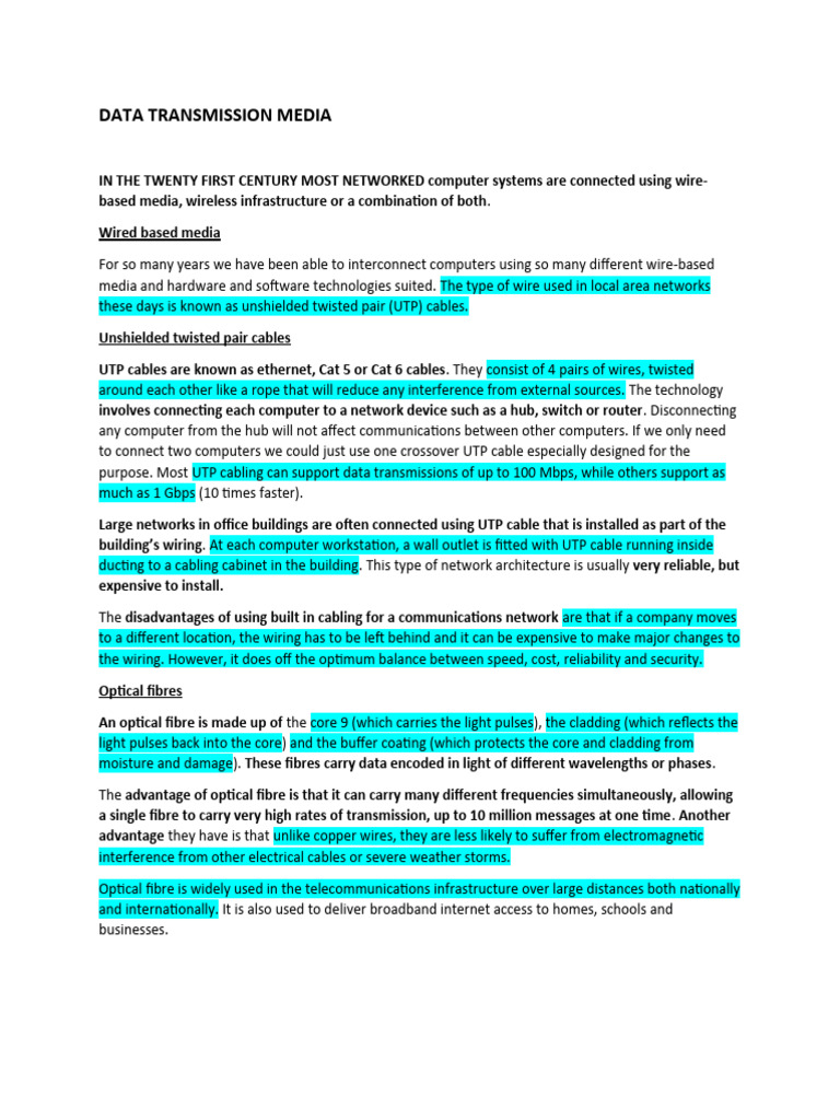 Topic 5-Data Transmission Media | PDF | Wireless | Computer Network