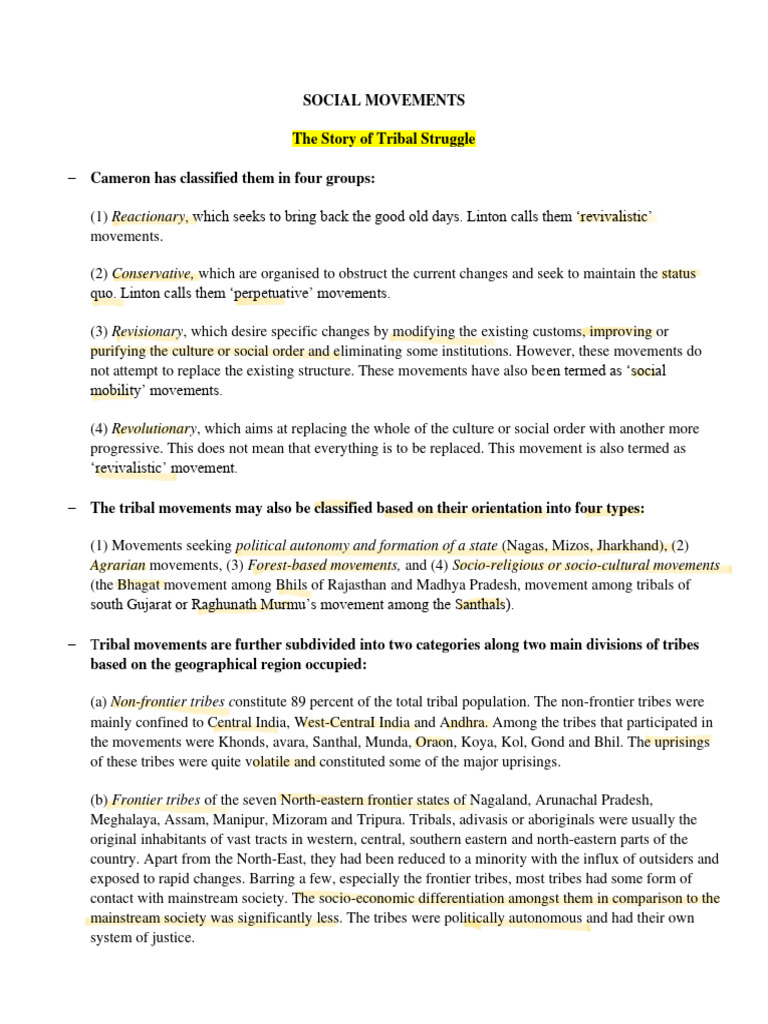 Tribal Movements DPSM | PDF | Religion & Spirituality