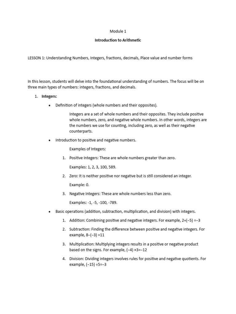 Module 1 | PDF | Decimal | Integer
