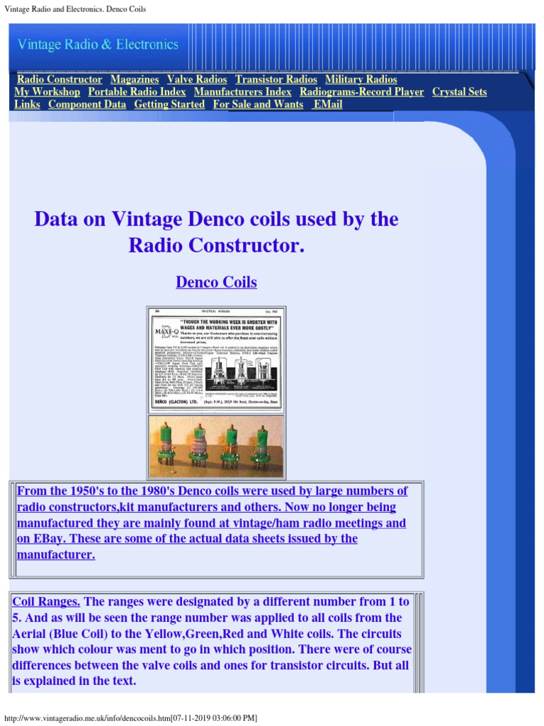 Vintage Radio and Electronics. Denco Coils | PDF | Electronics ...