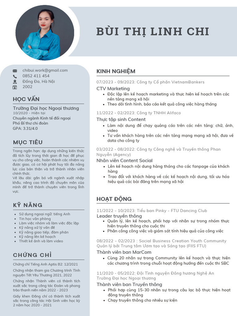 CV Bùi Thị Linh Chi | PDF