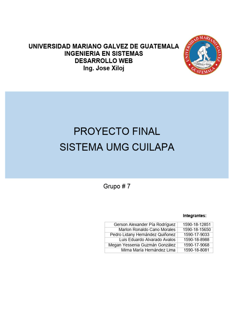 Proyecto Final 1 PDF | PDF | Bootstrap (marco frontal) | SQL