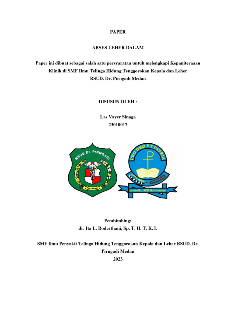 Abses Leher Dalam: Definisi dan Jenis | PDF