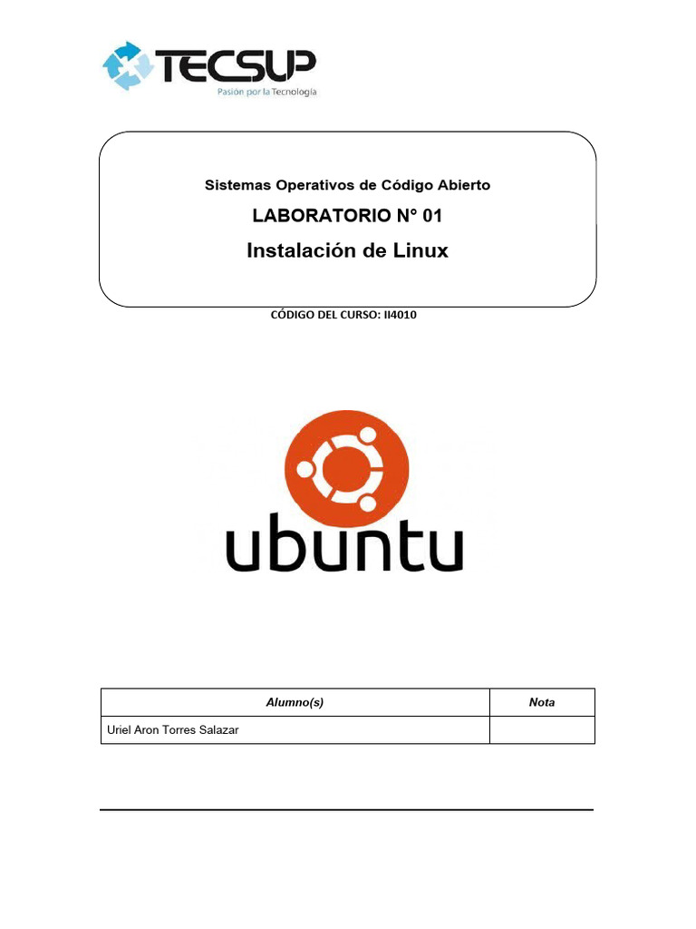 Laboratorio 01 - Instalación de Linux | PDF | Arranque | Máquina virtual