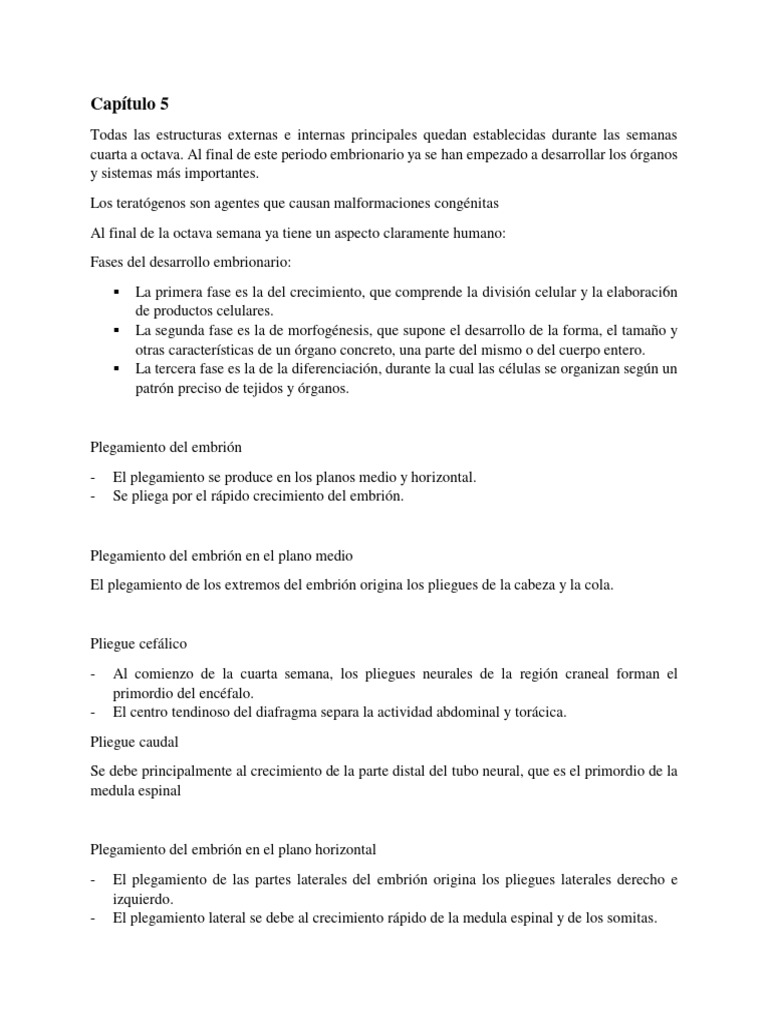 Capítulo 5 embrio | PDF | Embrión | Epitelio