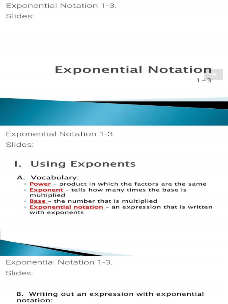 Exponential Notations | PDF