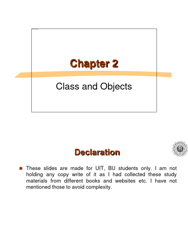 Chapter 2 | PDF | Object Oriented Programming | Class (Computer Programming)