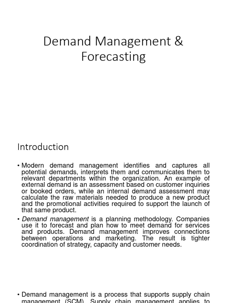 Demand and Supply Management | PDF | Forecasting | Supply Chain