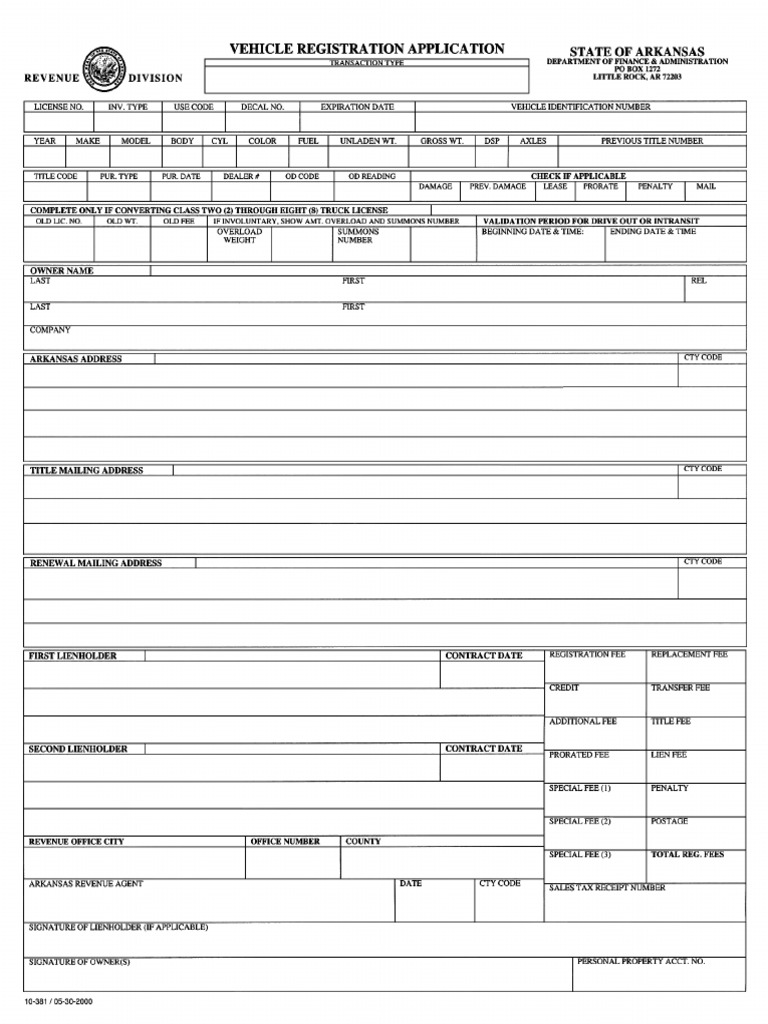 Arkansas - AR-DMV-Form-10-381-1 | PDF