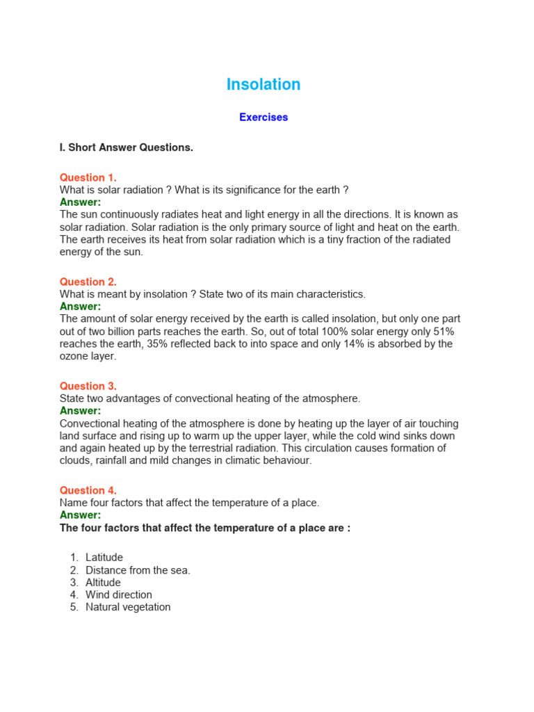 CH 13 Insolation | Download Free PDF | Earth | Greenhouse Effect