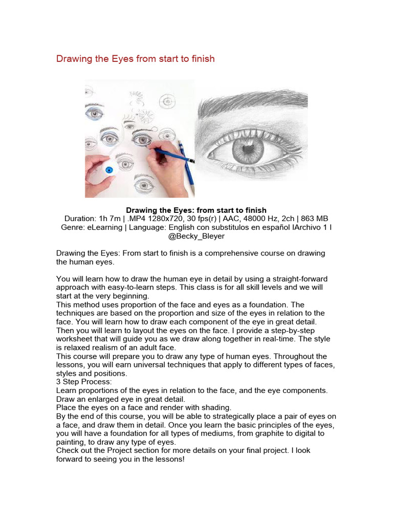 Drawing The Eyes From Start To Finish | PDF