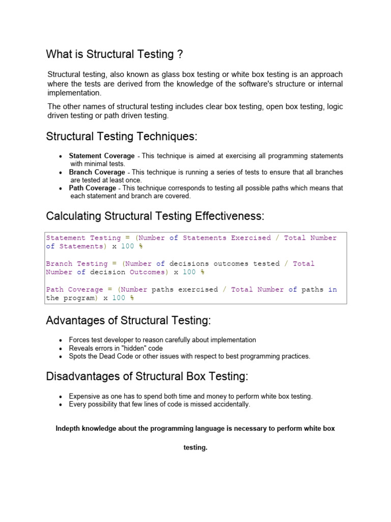 What Is Structural Testing | PDF | Planning | Software Engineering