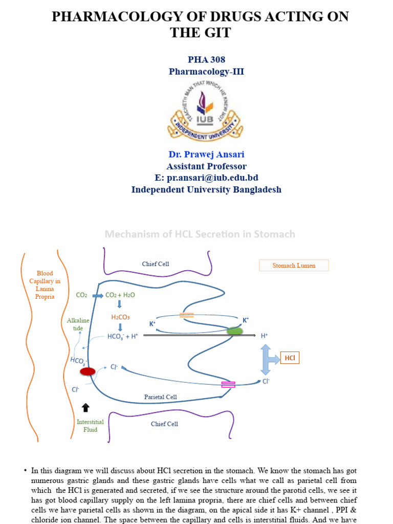 Drugs Acting On GIT Disorder Final | PDF | Constipation | Stomach