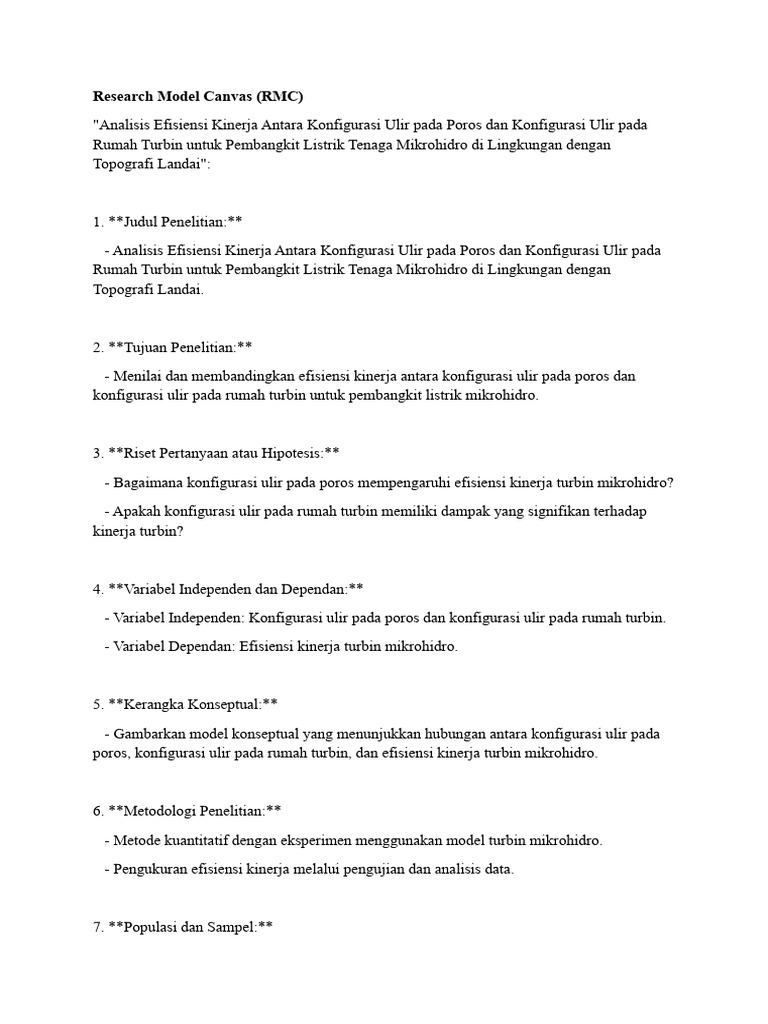 Research Model Canvas | PDF