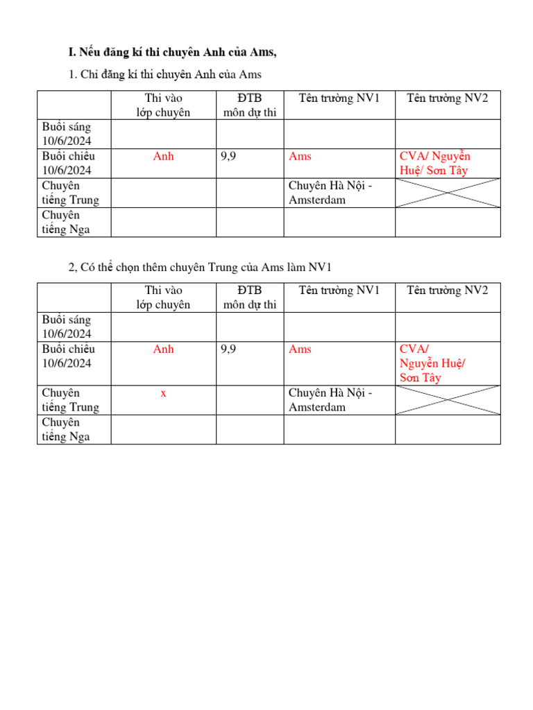 Phiếu mẫu NV chuyên Anh | PDF
