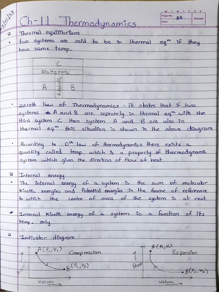 Physics Ch-11 Thermodynamics Part 1 | PDF